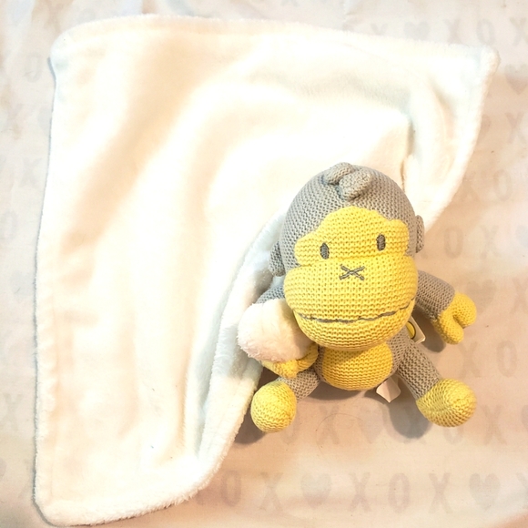 baby bum | Toys | Baby Bum Monkey Gray Yellow Knit Lovey White Security ...